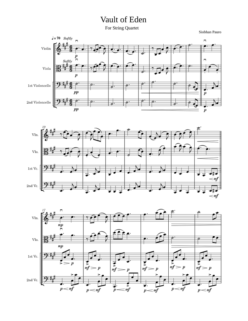 Vault of Eden - Siobhan P. Sheet music for Violin, Viola, Cello (String ...