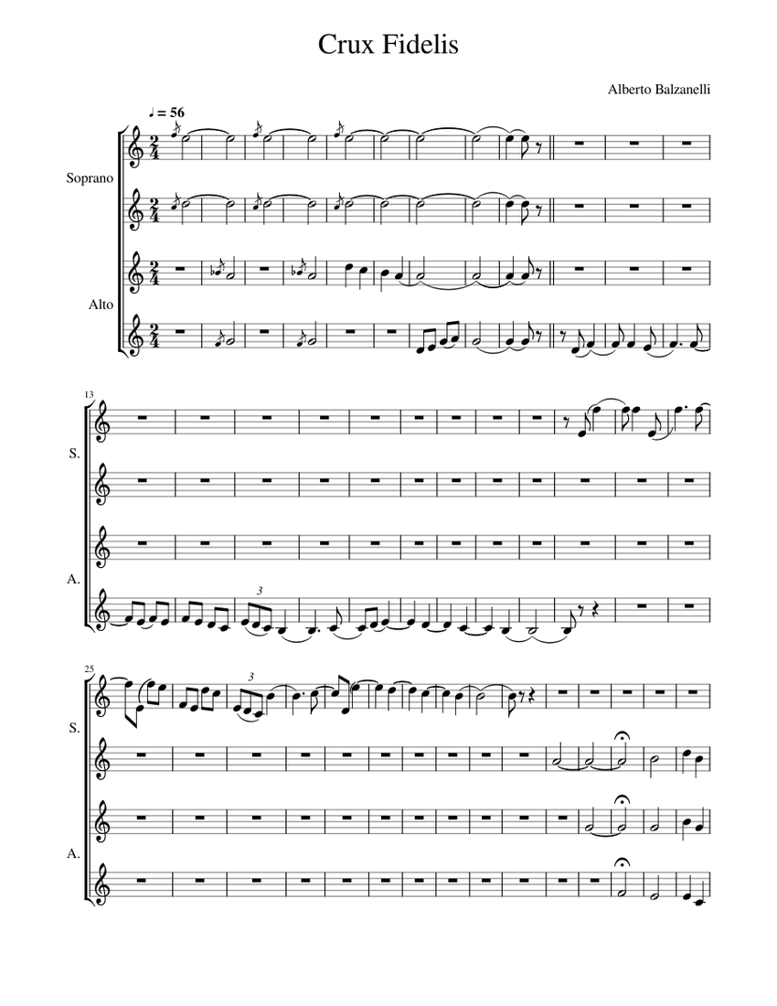 Crux Fidelis Sheet music for Soprano, Alto (Women’s Choir) | Musescore.com