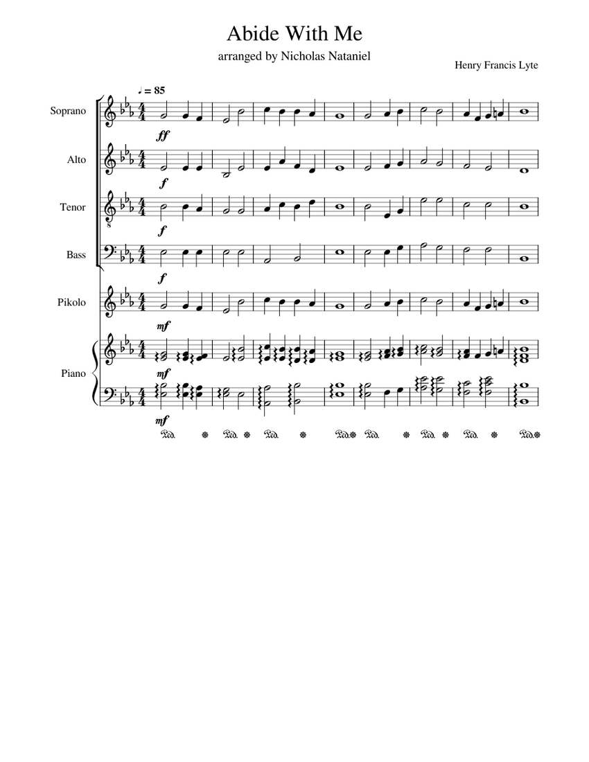 Abide With Me Sheet Music for Piano, Soprano, Alto, Tenor & more ...