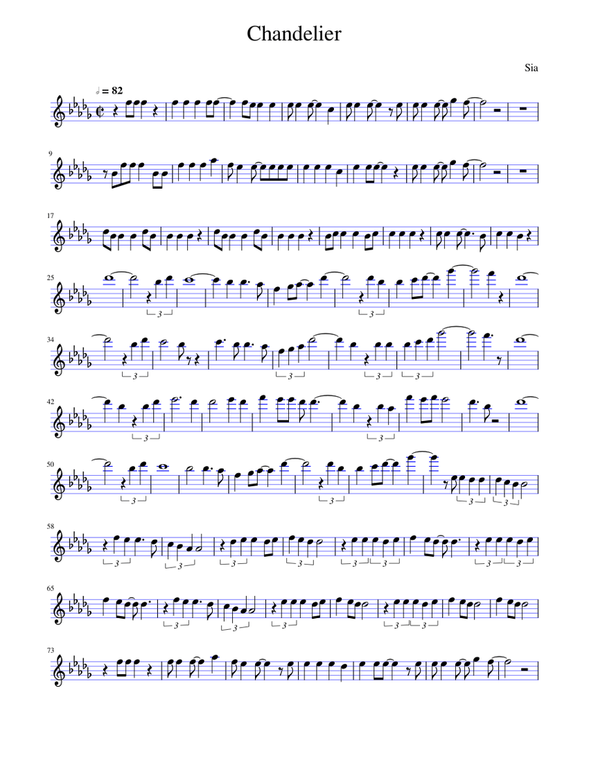 Chandelier Sheet Music for Flute (Solo) | MuseScore.com