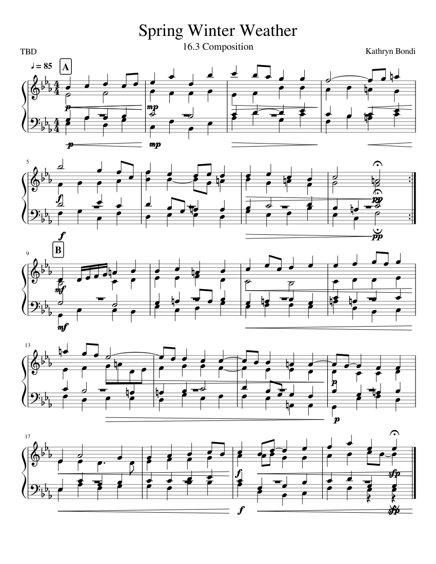 Spring Winter Weather Sheet music for Piano (Solo) | Musescore.com