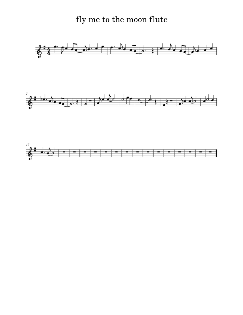 fly me to the moon flute Sheet music for Flute (Solo) | Musescore.com