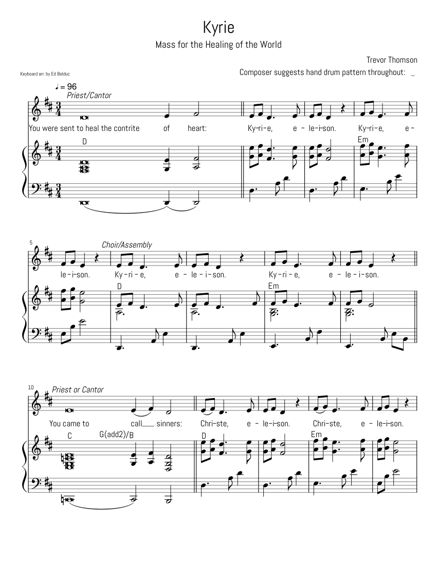 Kyrie, Lord Have Mercy, Trevor Thomson, Mass for the Healing of the ...