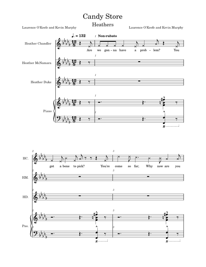 Candy Store – Heathers: The Musical Sheet music for Piano, Vocals ...