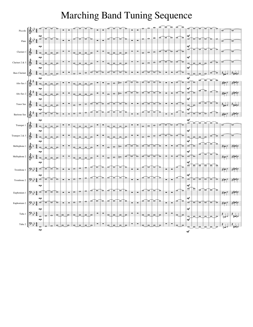 Marching_Band_Tuning_Sequence Sheet Music for Trombone, Euphonium, Tuba ...