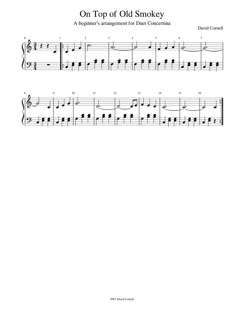 On Top of Old Smokey 1 Sheet music for Concertina (Solo) | Musescore.com