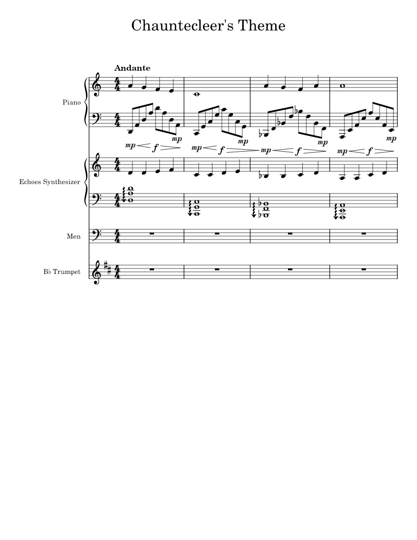 Chauntecleer's Theme Sheet Music for Piano, Male, Trumpet in b-flat ...