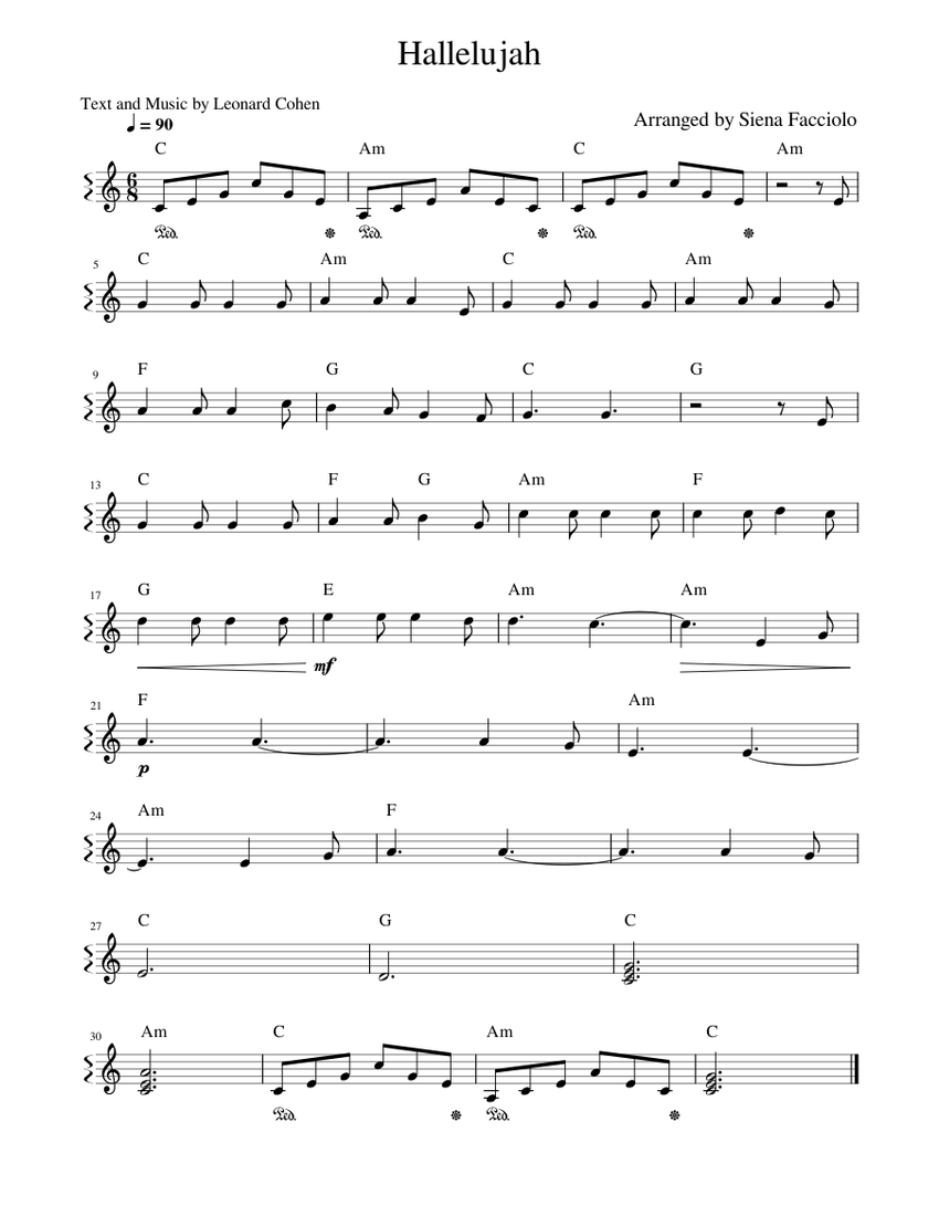 Hallelujah - Leonard Cohen - piano tutorial