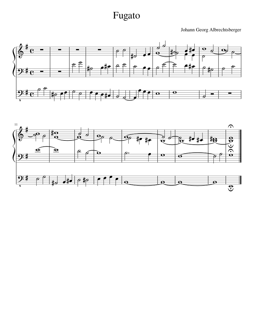 Fugato Sheet music for Organ (Solo) | Musescore.com