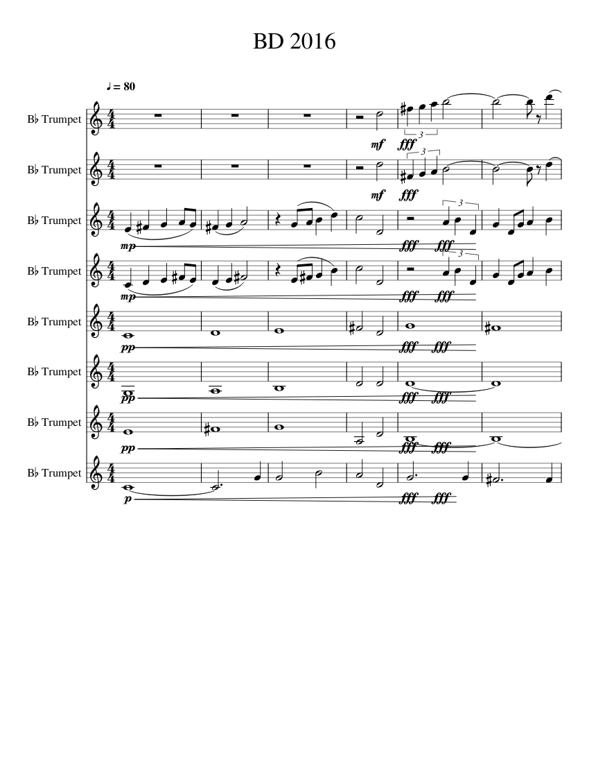Blue Devils 2016 Ballad for Trumpets Sheet music for Trumpet in b-flat ...