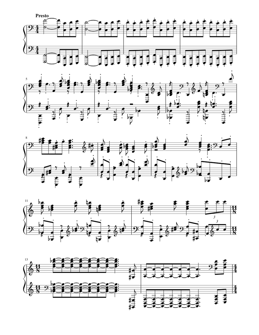 Prelude in D Minor, "Romantic Relics" Sheet music for Piano (Solo ...