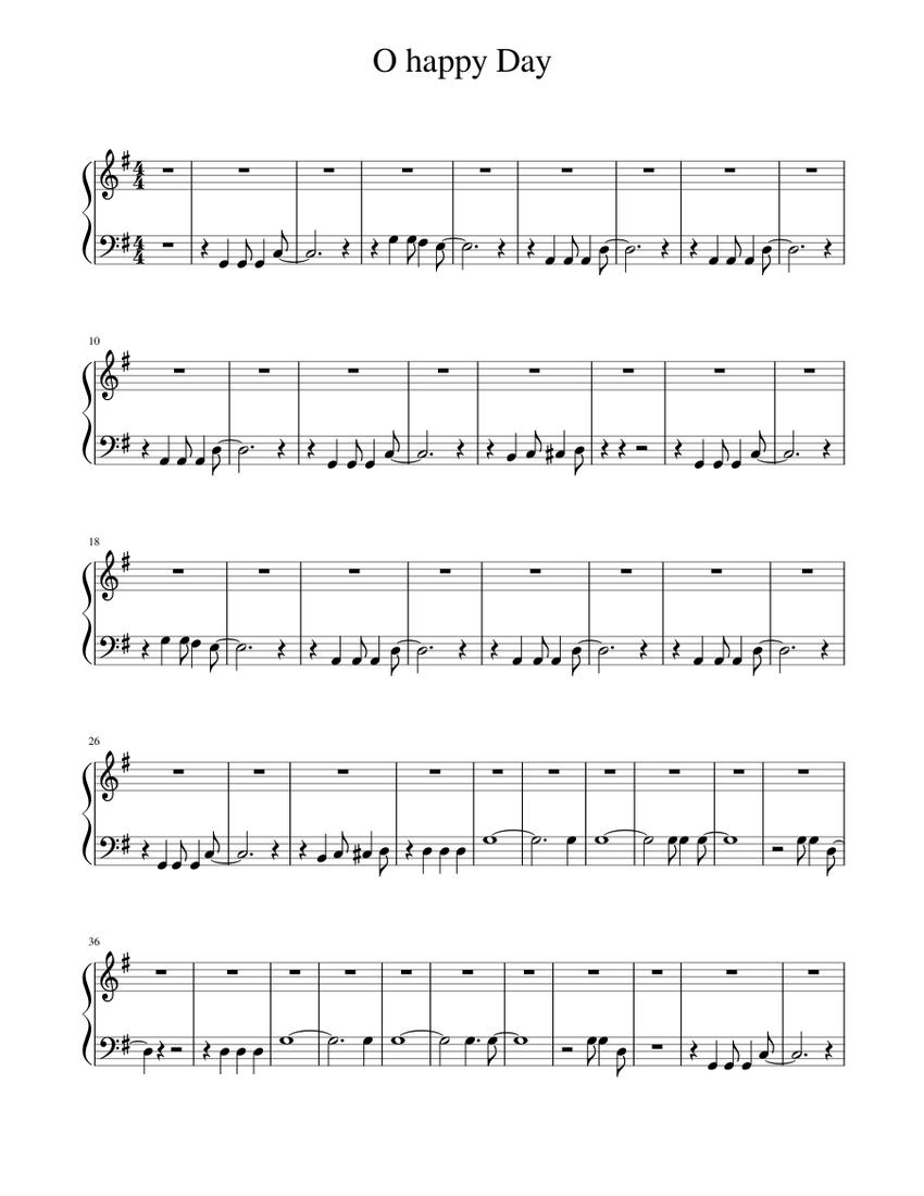O happy Day Sheet music for Piano (Solo) | Musescore.com