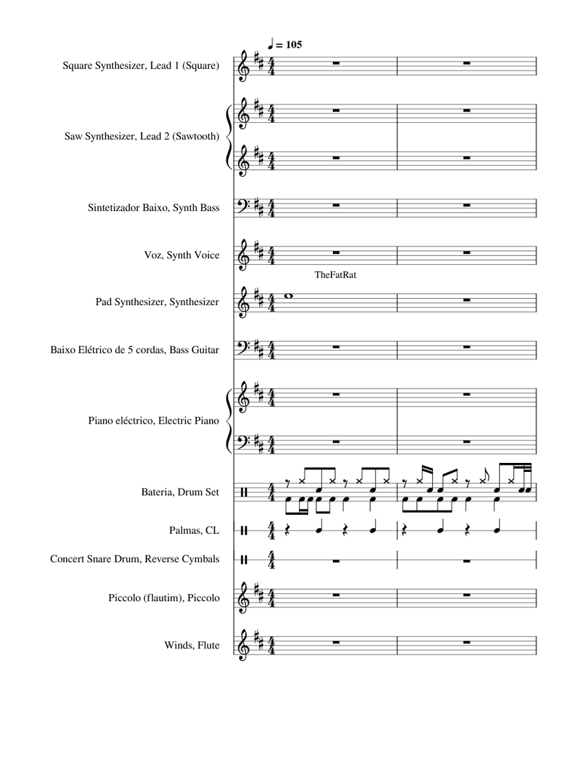 TheFatRat - Unity Sheet Music for Piano, Vocals, Flute piccolo, Snare ...