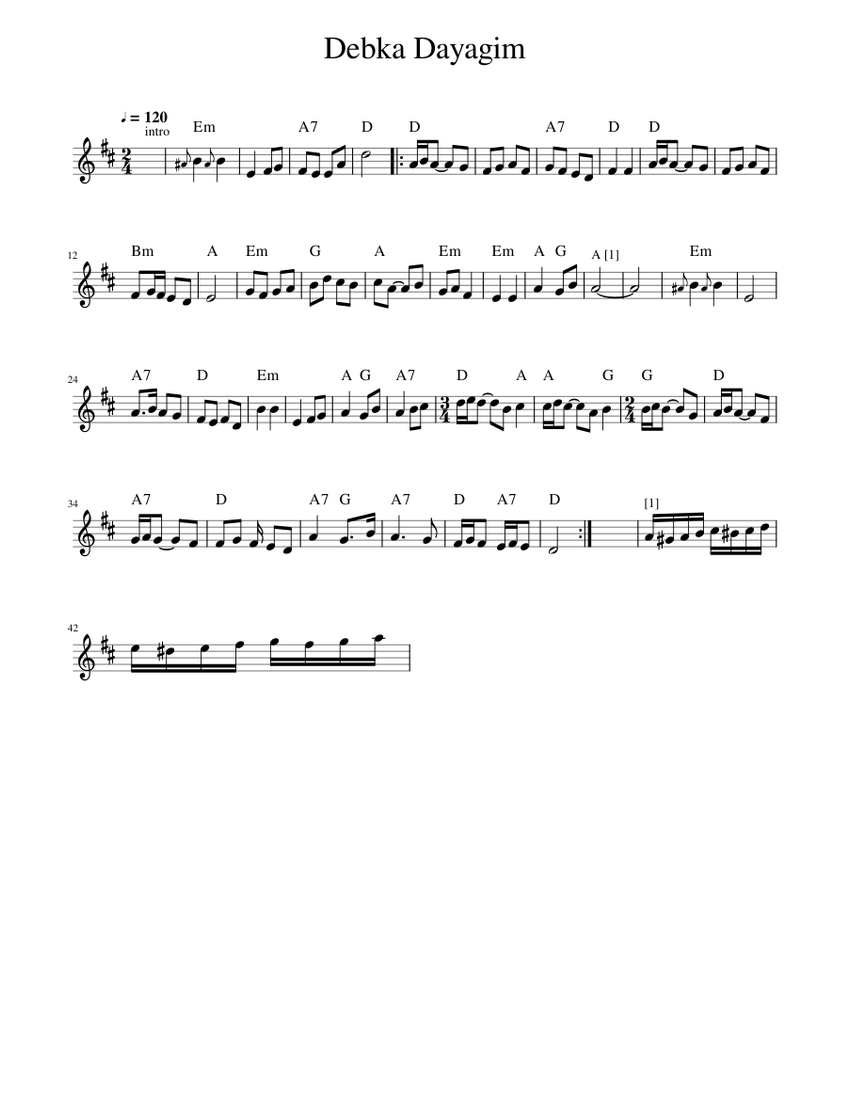 Debka Dayagim Sheet music for Piano (Solo) | Musescore.com