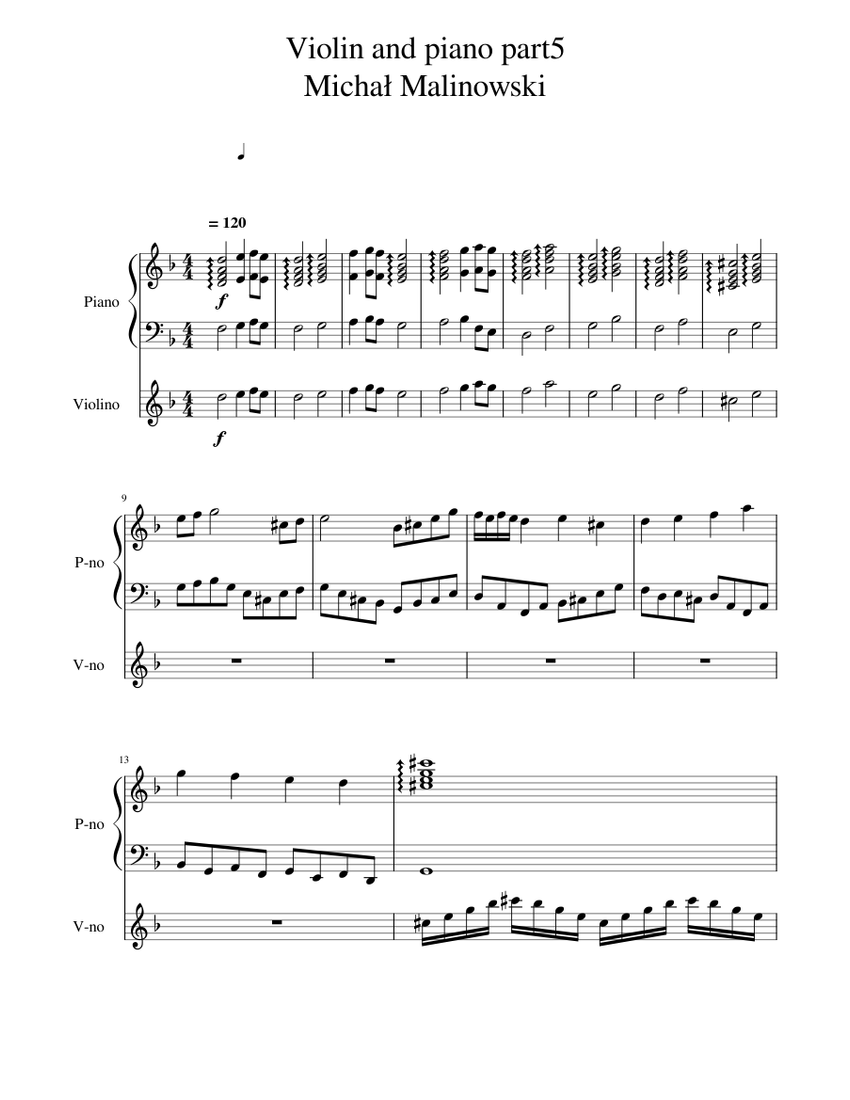 Violin_and_piano_5 Sheet music for Piano, Violin (Solo) | Musescore.com