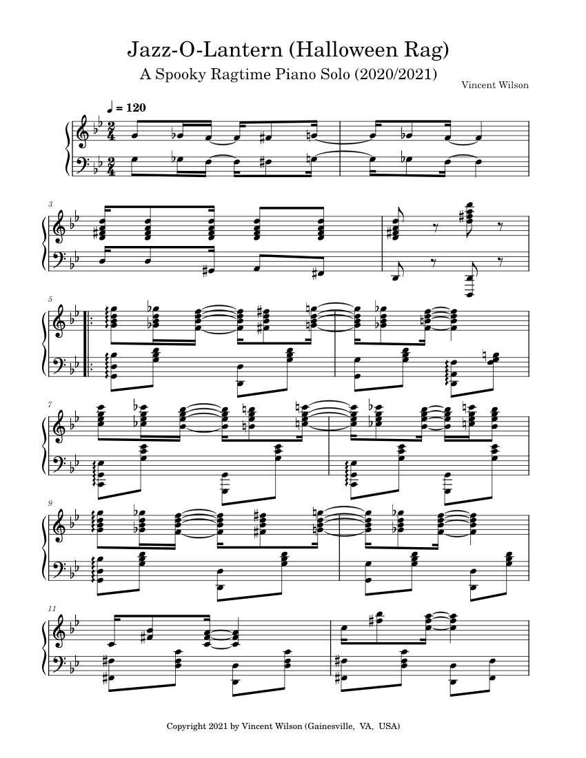 🎃 Jazz-O-Lantern 👻 by Vincent Wilson (ME) (2020/2021) Sheet music for ...