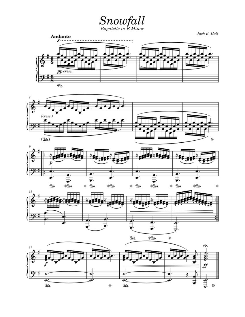 Snowfall Sheet music for Piano (Solo) | Musescore.com
