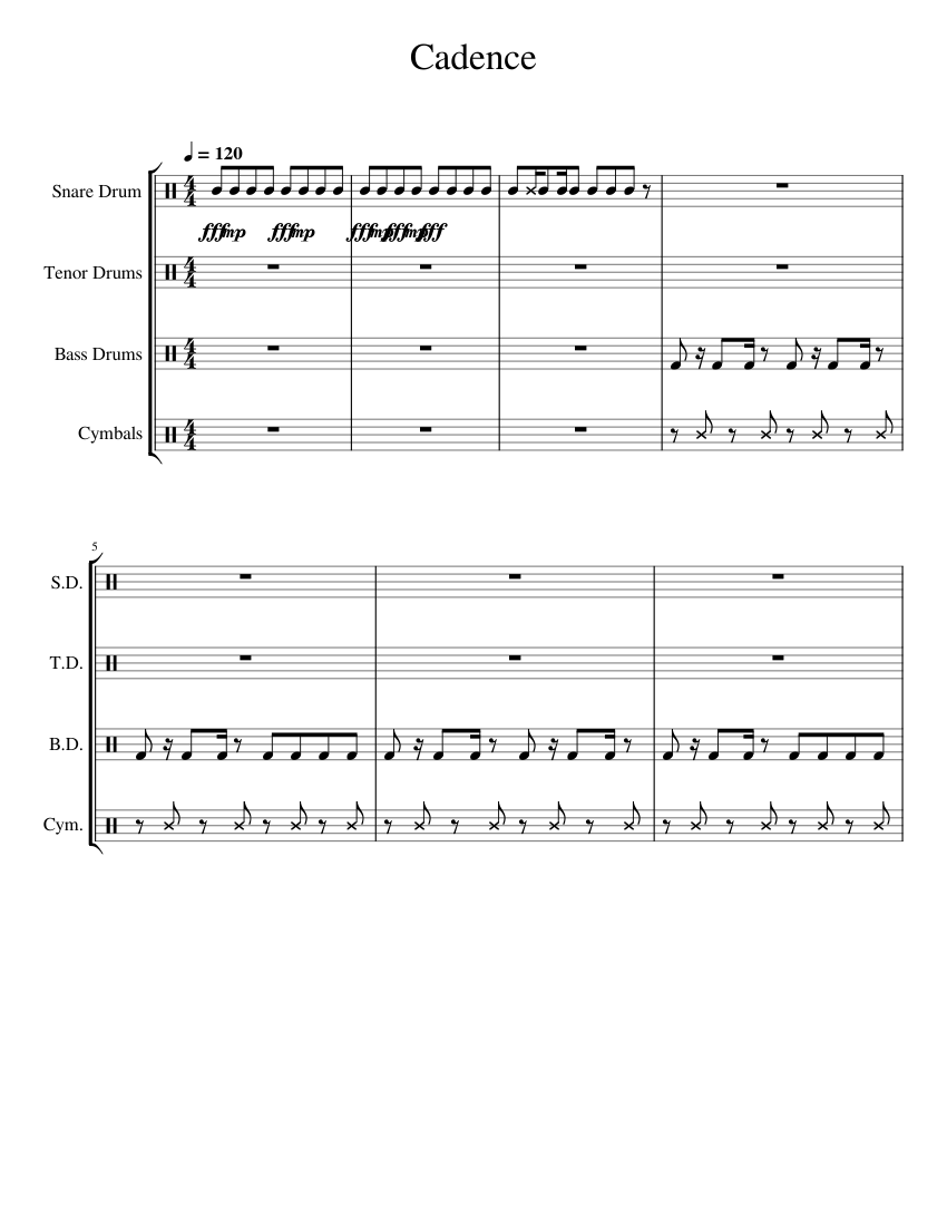 Drum Cadence – Misc Cadence - piano tutorial