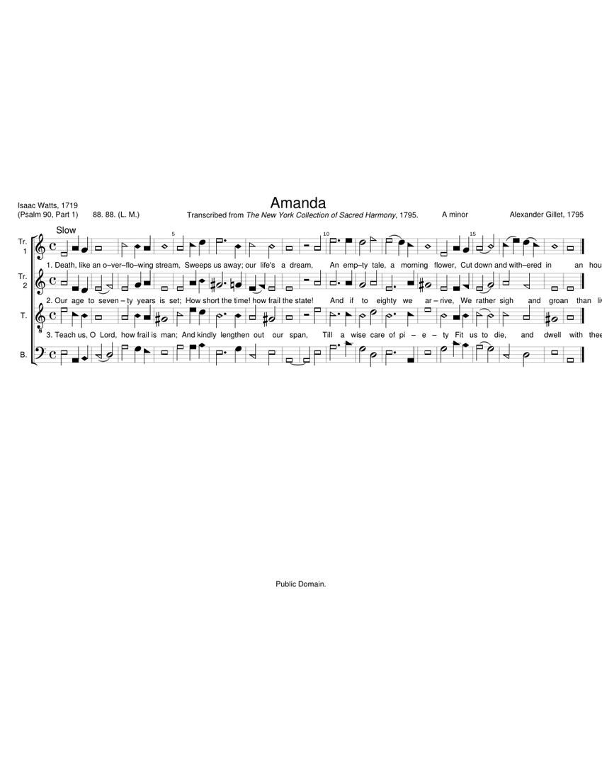 Amanda - Alexander Gillet Sheet music for Tenor, Bass voice, Vocals ...