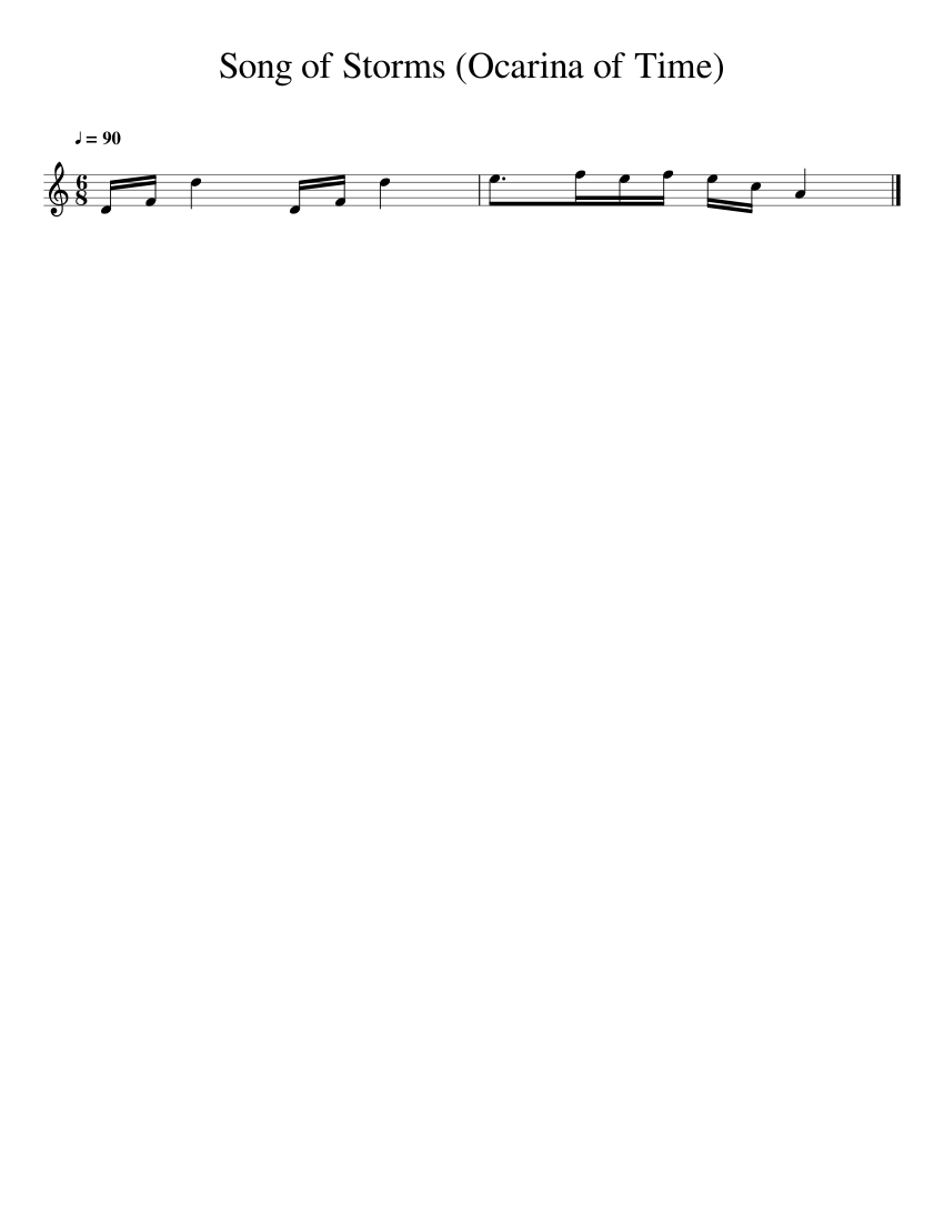 Song of Storms Ocarina of Time Sheet music for Piano (Solo) Easy ...