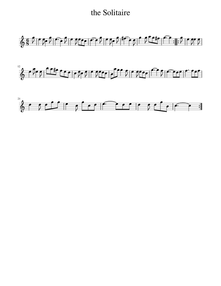 the Solitaire Sheet music for Piano (Solo) | Musescore.com