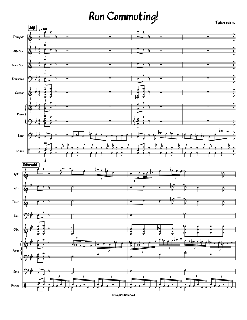 Run Commuting - Original Composition Sheet music for Piano, Trombone ...