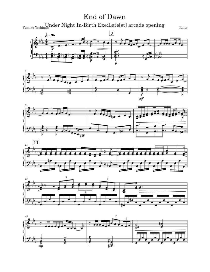 End of Dawn – Raito Sheet music for Piano (Solo) | Musescore.com