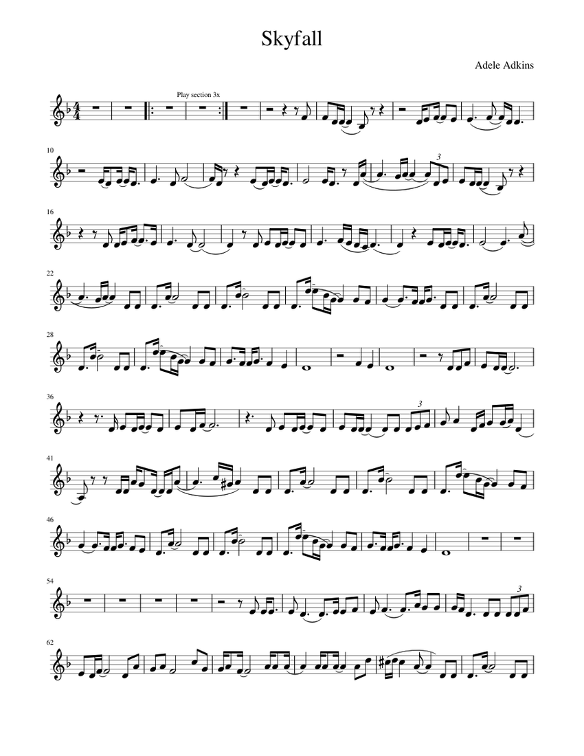 Skyfall Sheet music for Piano (Solo) Easy | Musescore.com