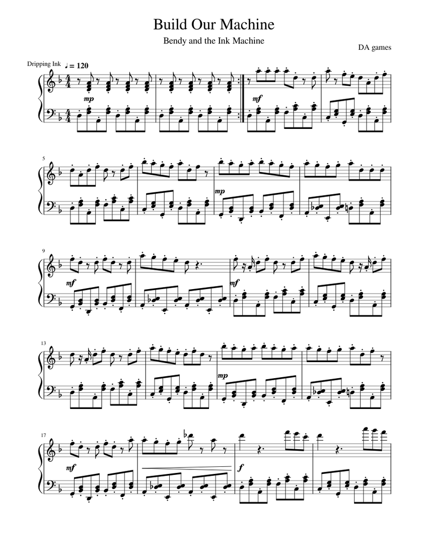 Build Our Machine Sheet Music for Piano (Solo) | MuseScore.com