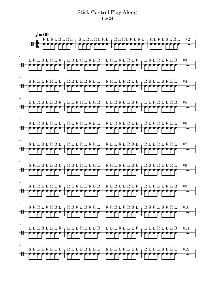 Stick Control Play Along Sheet Music for Snare drum (Solo) | MuseScore.com