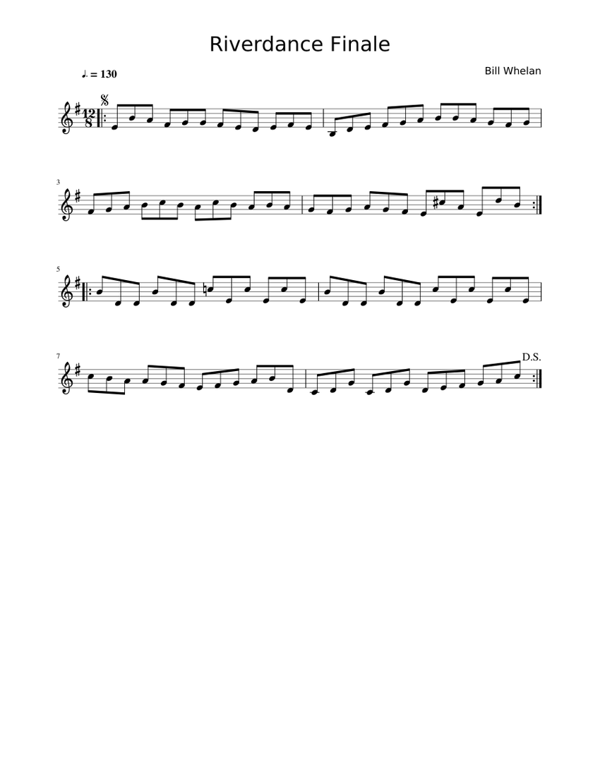 Riverdance Finale Sheet Music for Violin (Solo) | MuseScore.com
