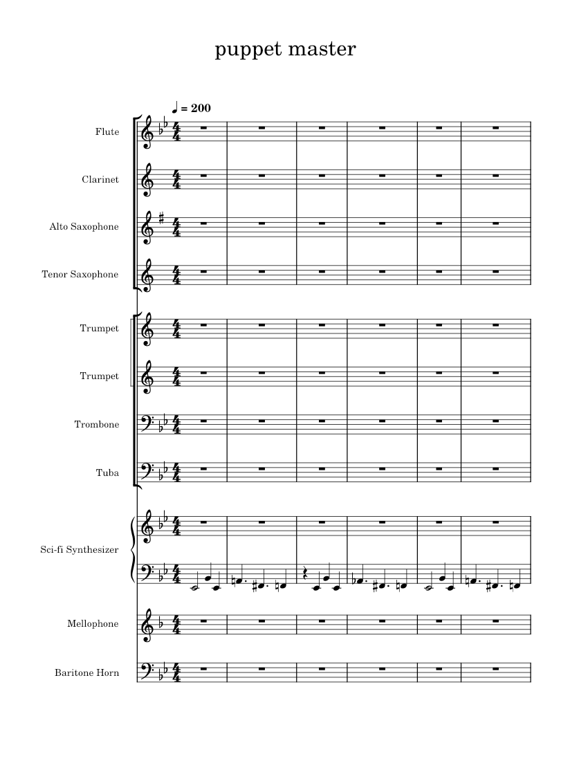 puppet master Sheet Music for Trombone, Tuba, Mellophone, Flute & more ...