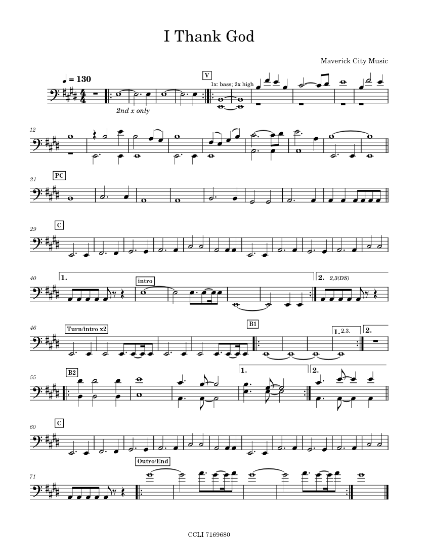 I Thank God – Maverick City Music I_Thank_God Sheet music for Cello ...