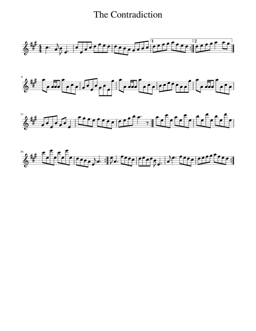 The Contradiction Sheet music for Piano (Solo) | Musescore.com