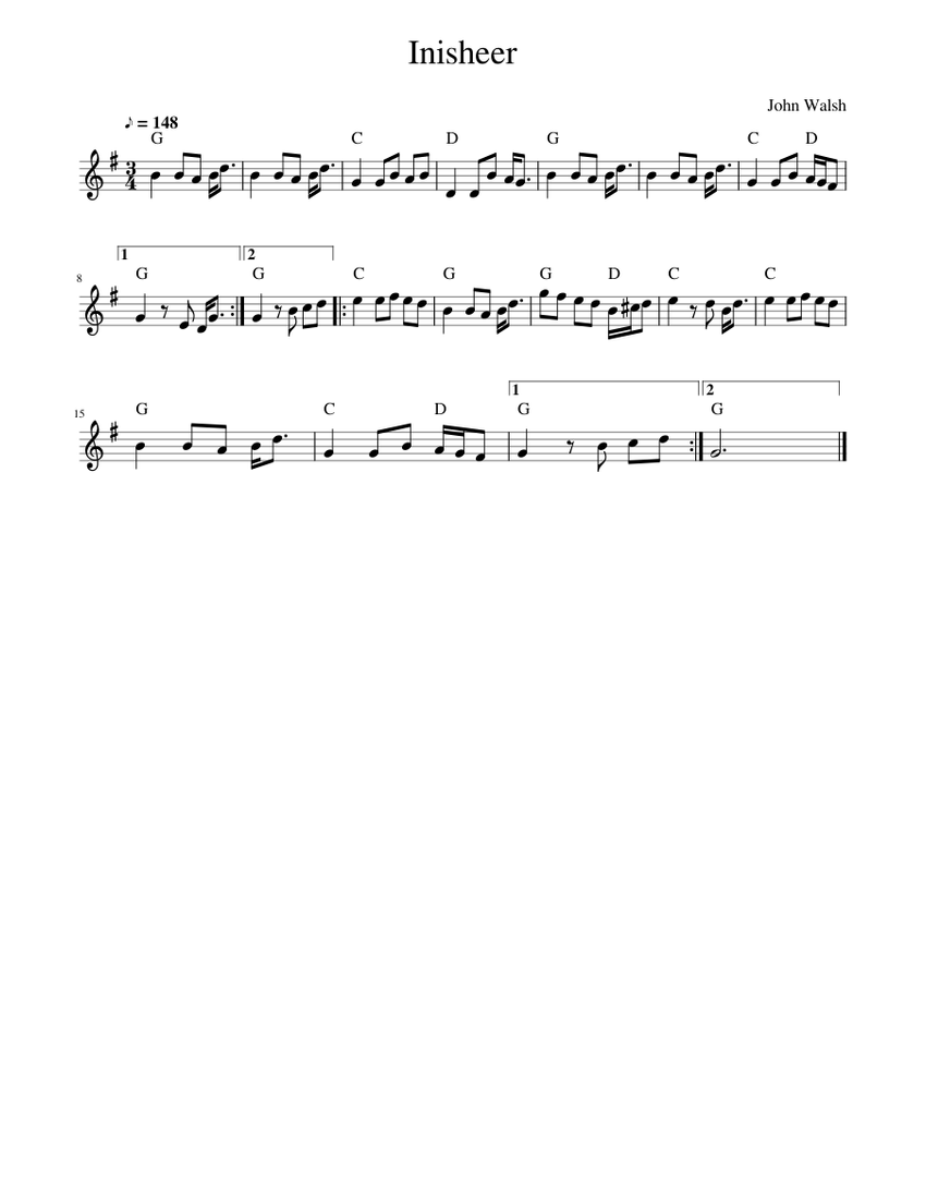 John Walsh - Inisheer Sheet music for Piano (Solo) | Musescore.com