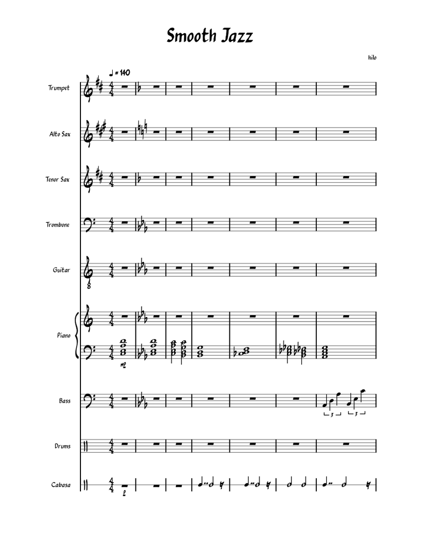 Smooth Jazz - hilo Sheet music for Piano, Trombone, Saxophone alto ...