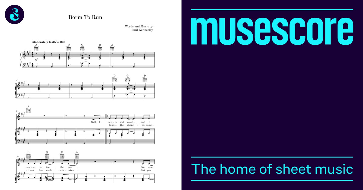 Born to Run - Paul Kennerley Sheet music for Piano, Synthesizer (Mixed ...