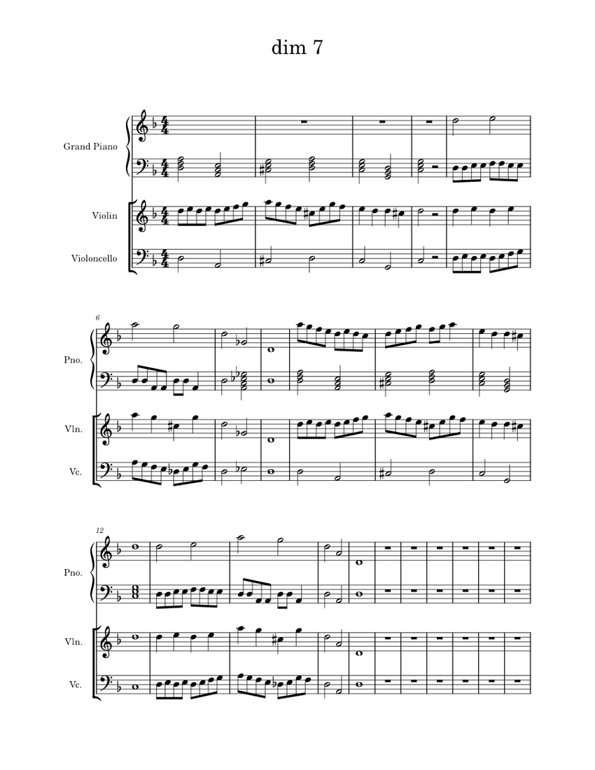 dim_7 Sheet music for Piano, Violin, Cello (Piano Trio) | Musescore.com