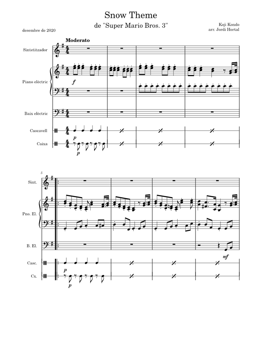 Snow theme (Super Mario Bros. 3) - Koji Kondo (arr. Jordi Hortal) Sheet ...