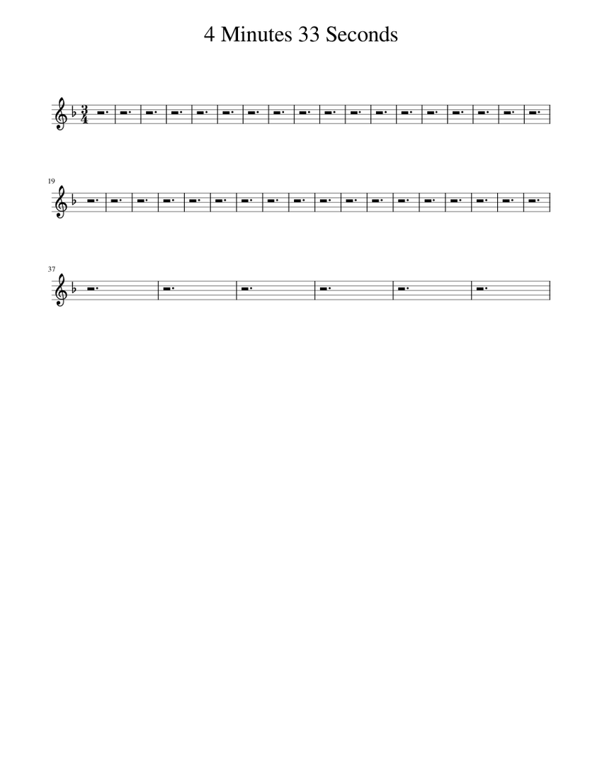 4 Minutes 33 Seconds Sheet Music for Piano (Solo) easy | MuseScore.com