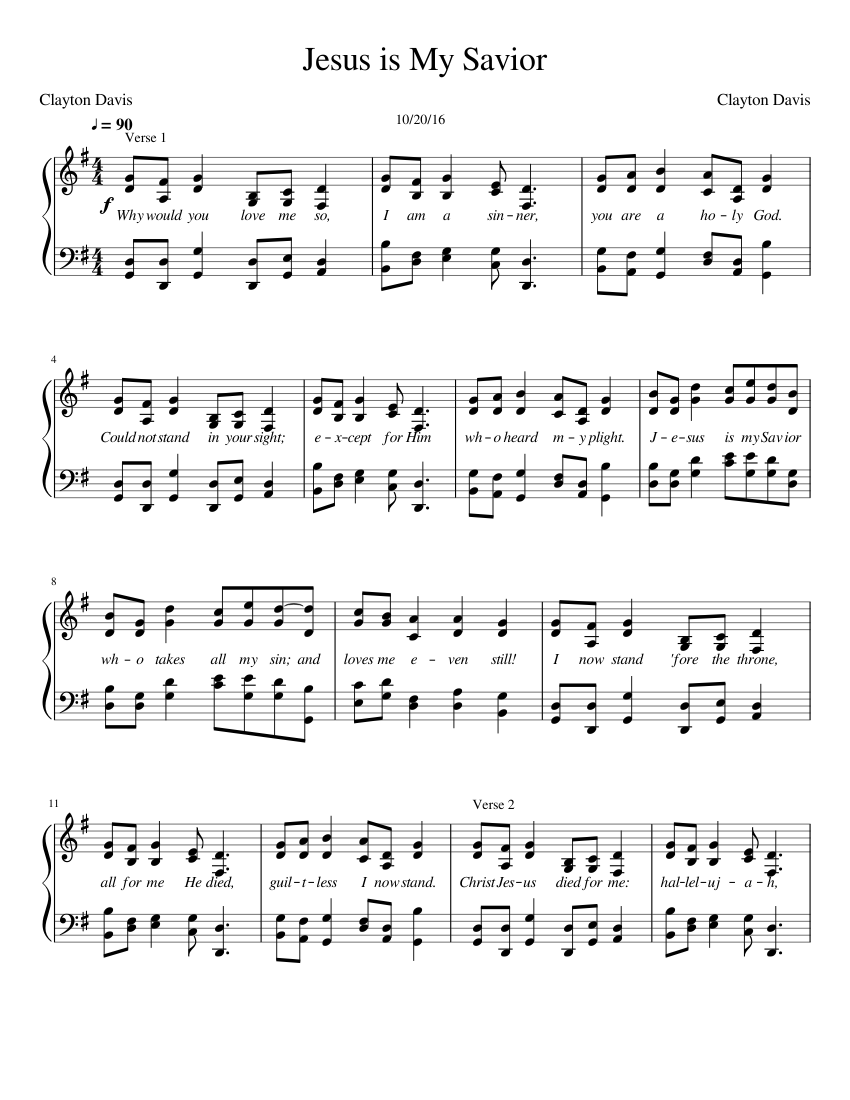 Jesus is My Savior Sheet music for Piano (Solo) | Musescore.com