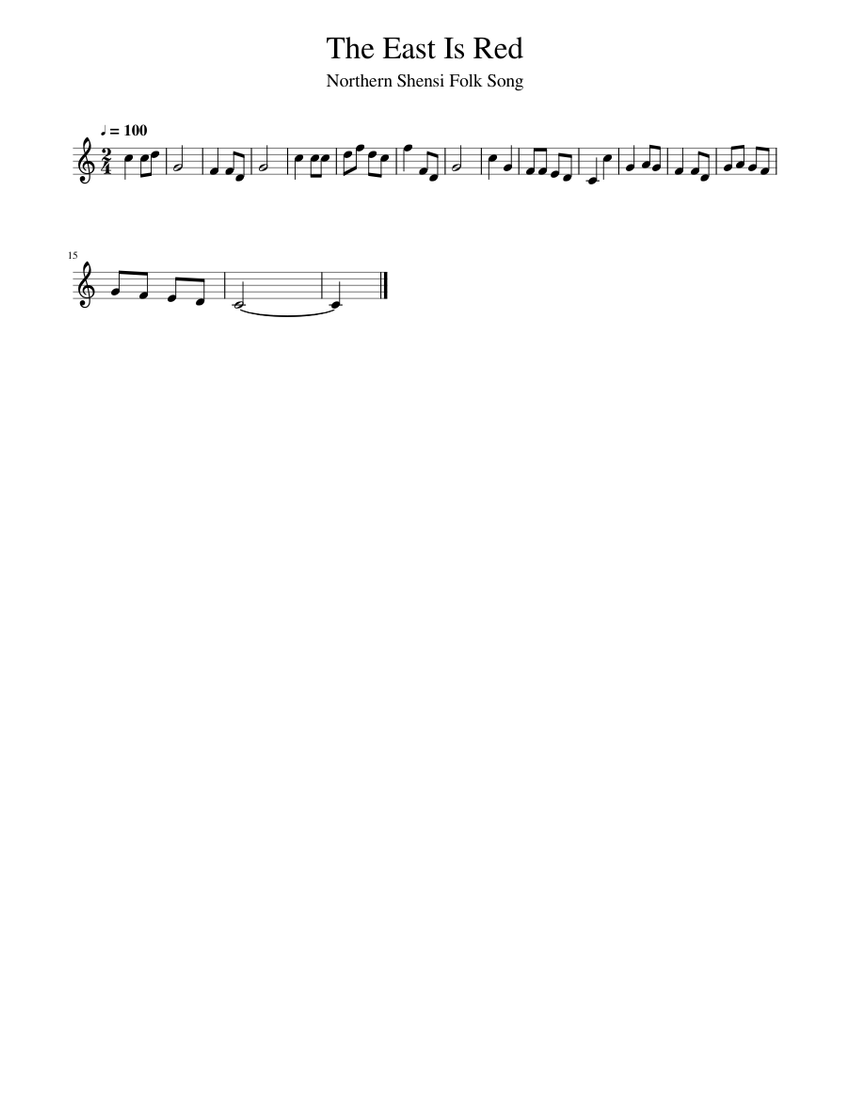 The East Is Red Sheet music for Piano (Solo) | Musescore.com