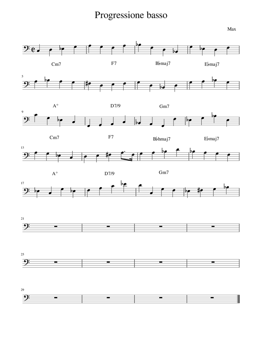 progressione basso Max Sheet music for Piano (Solo) | Musescore.com