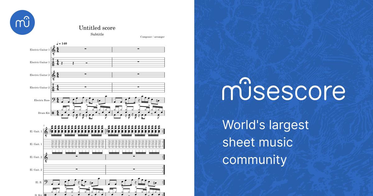 Song 4 for rock band Sheet music for Guitar, Bass guitar, Drum group ...