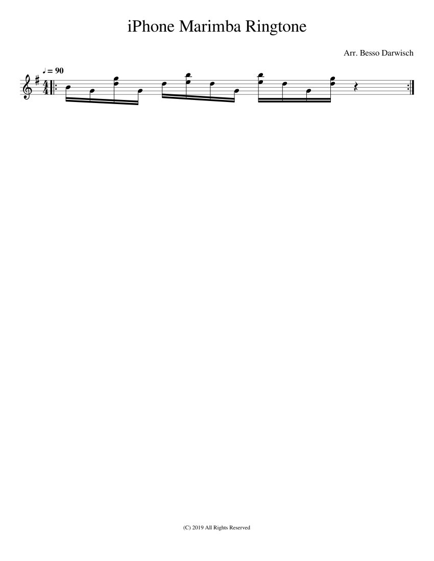 iPhone Marimba Ringtone Sheet music for Marimba (Solo) | Musescore.com