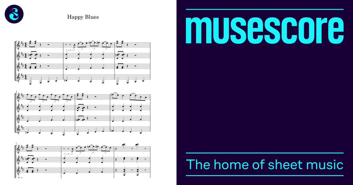 Happy Blues Sheet Music for Guitar (Mixed Quartet) | MuseScore.com