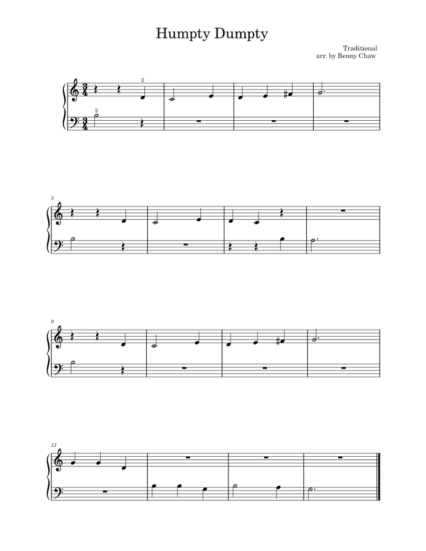 Humpty Dumpty Sheet music for Piano (Solo) | Musescore.com