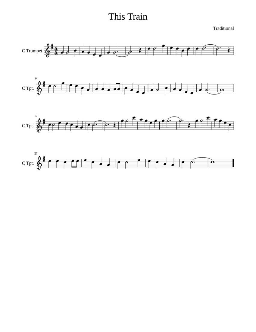 This Train Sheet music for Trumpet other (Solo) | Musescore.com