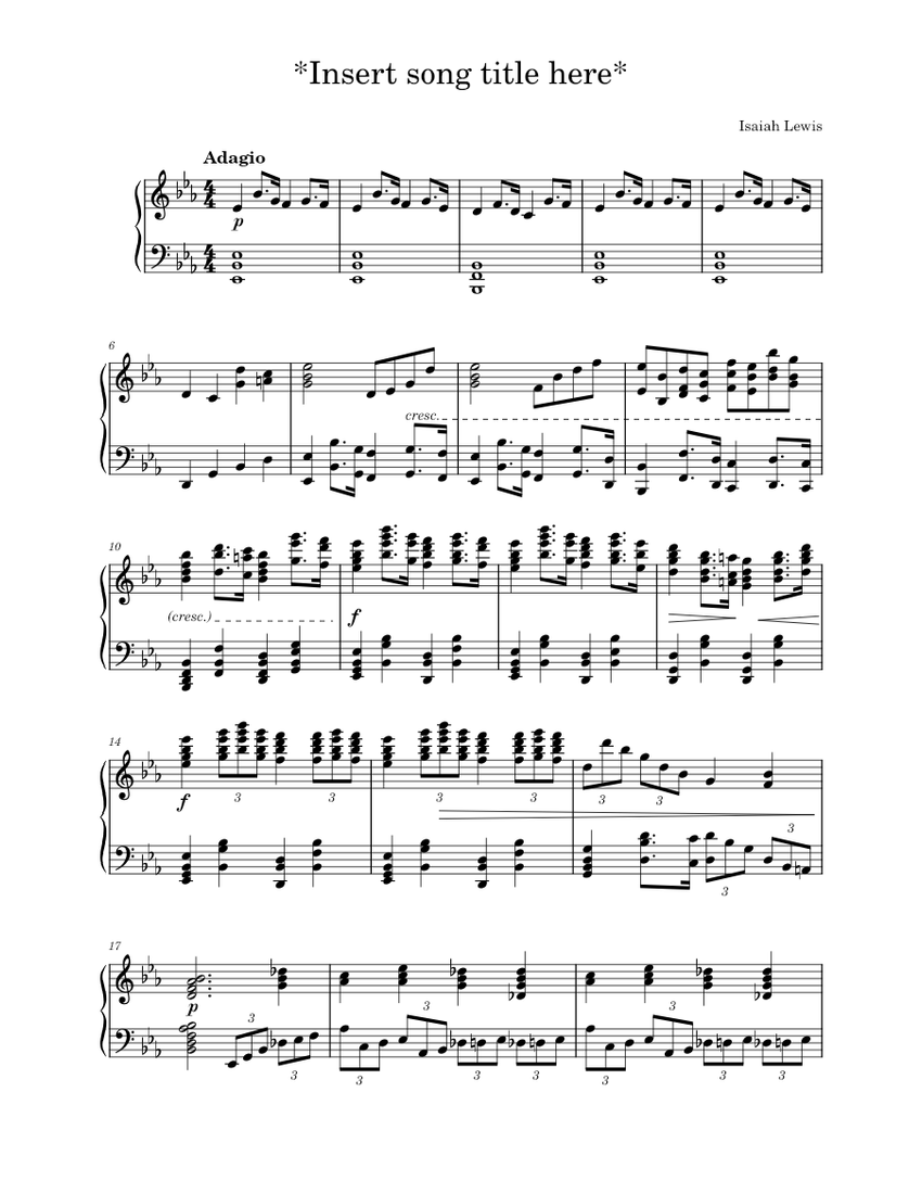 *Insert song title here* Sheet music for Piano (Solo) | Musescore.com