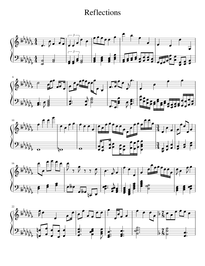 Reflections Sheet music for Piano (Solo) | Musescore.com
